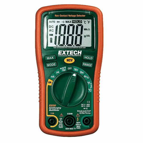 Extech Mini Autoranging MultiMeter with Temp Voltage Detector from ... Extech Mini Autoranging MultiMeter with Temp Voltage Detector from ...