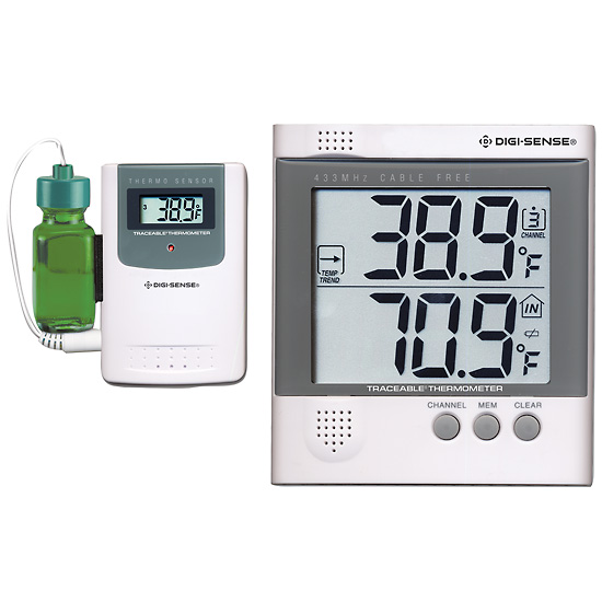 Digi Sense Calibrated Wireless Digital Thermometer Set bottle probe ... Digi Sense Calibrated Wireless Digital Thermometer Set bottle probe ...