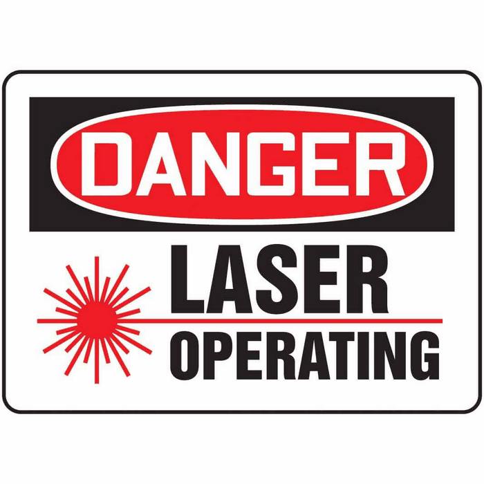 Safety Sign Danger Laser Operating 10 X 14 Plastic From Davis Instruments